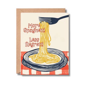 Funny Pasta Lover Card Printable | Spaghetti Foodie Art Card | Digital ...