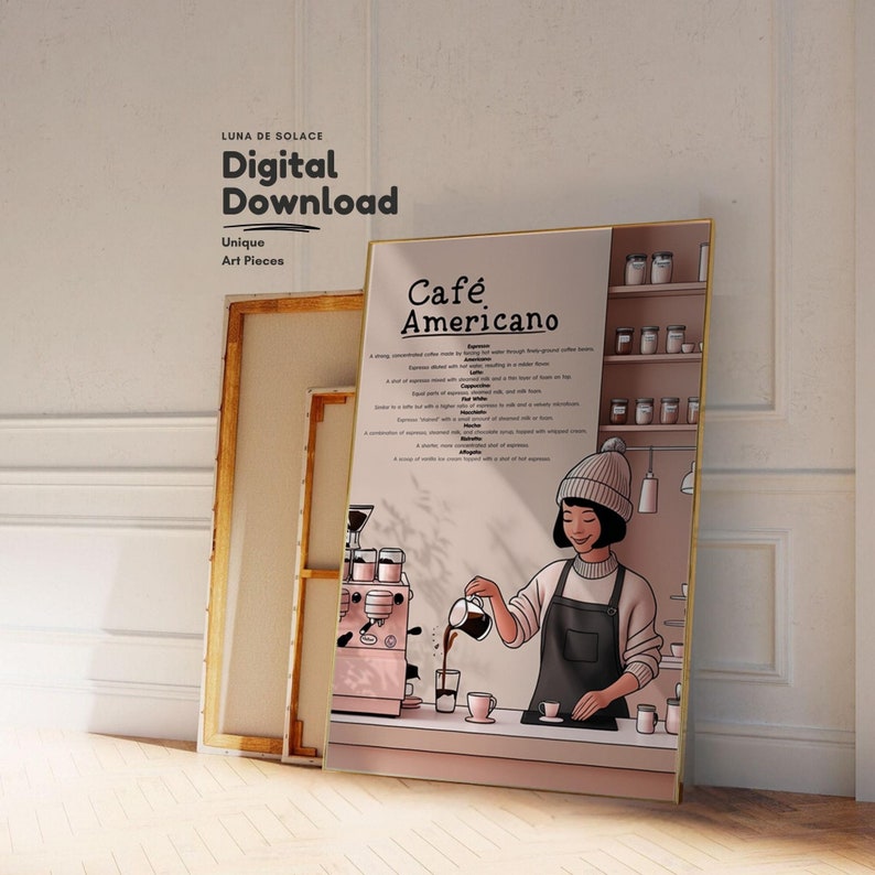 Espresso Coffee Guide Poster,kitchen Wall Art Decor, Café Americano ...