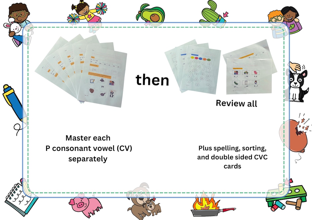 Master Pa, Pe, Pi, Po, Pu Consonant Vowel CVC Words multi Sensory ...