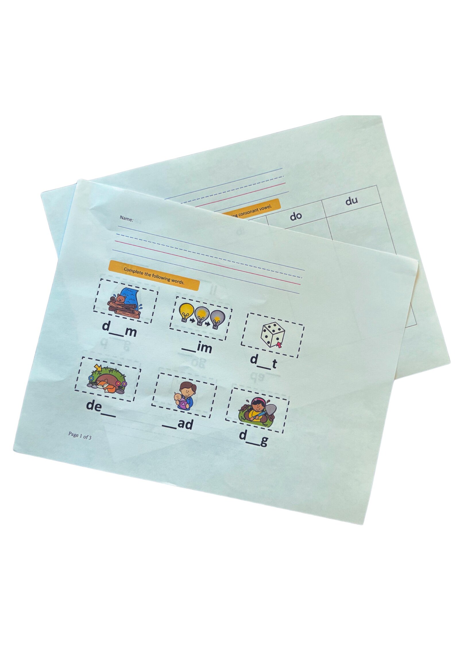 Master B to L CVC Words (multi Sensory Learning Worksheets) - Etsy