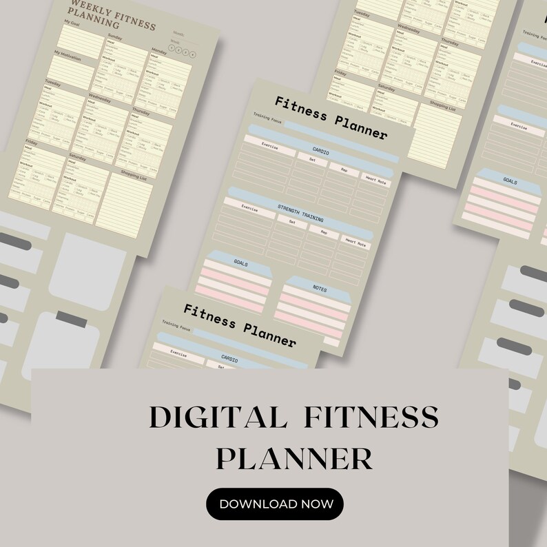 Printable Fitness Planner Digital Workout Planner, Printable Weight ...