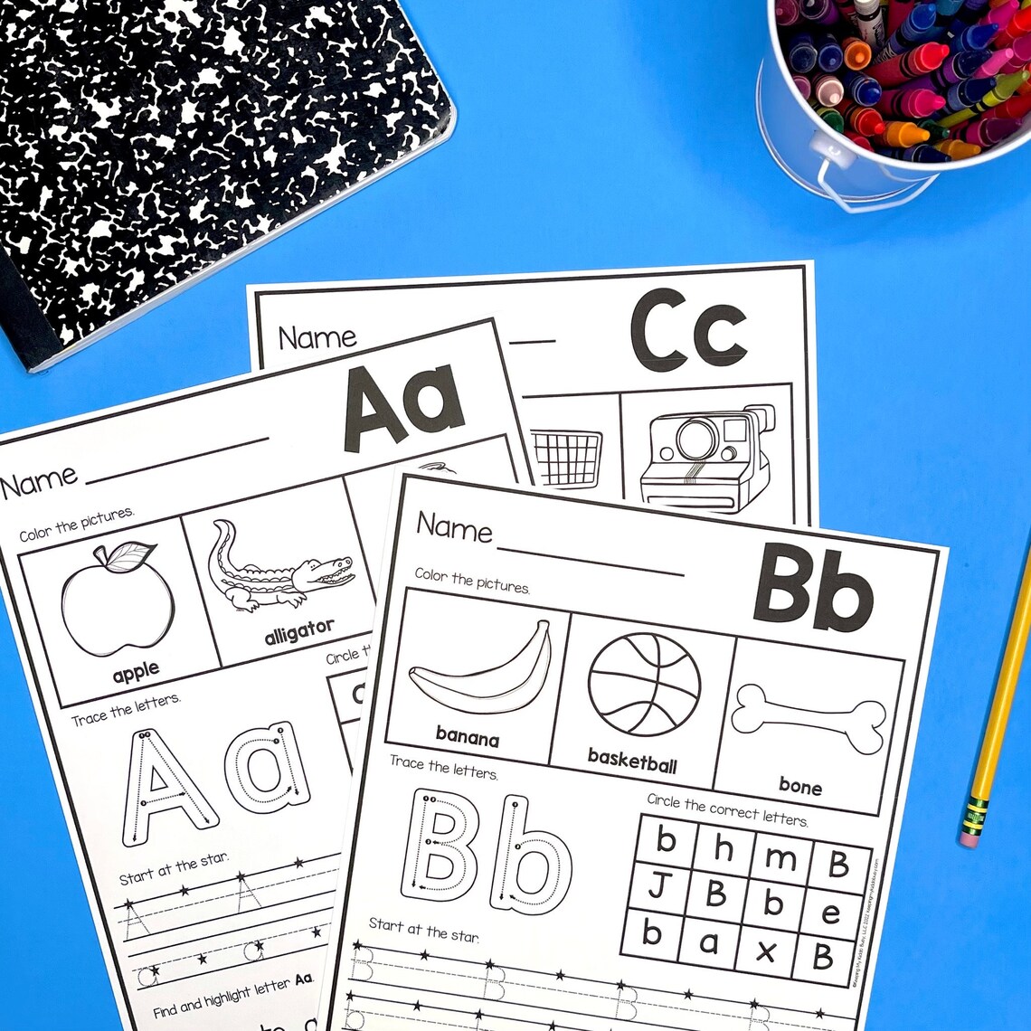 Alphabet Worksheets - Letter Names and Sounds - Kindergarten Preschool ...