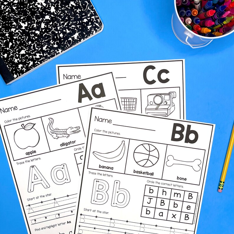 Alphabet Worksheets - Letter Names and Sounds - Kindergarten Preschool ...
