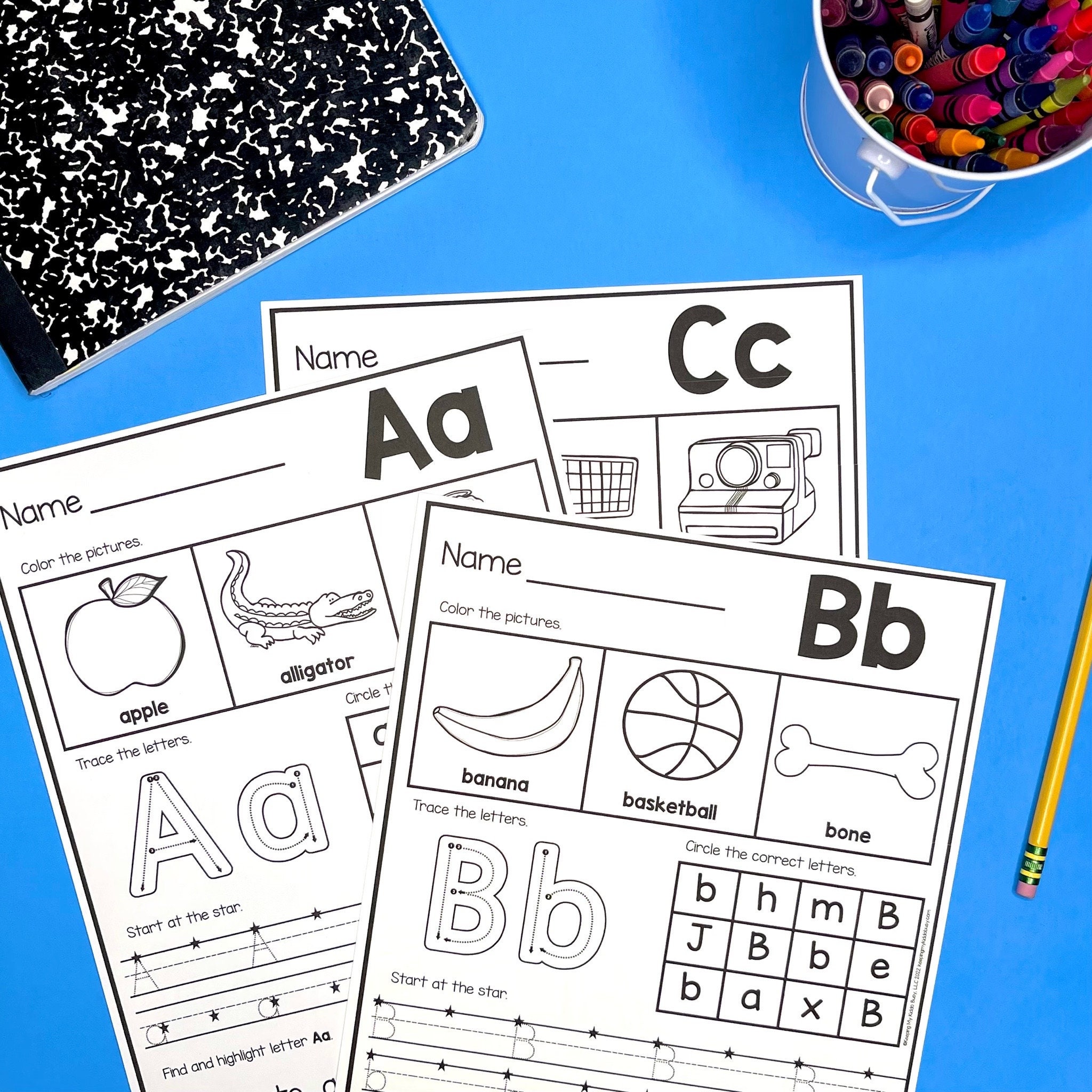 Alphabet Worksheets - Letter Names and Sounds - Kindergarten Preschool ...