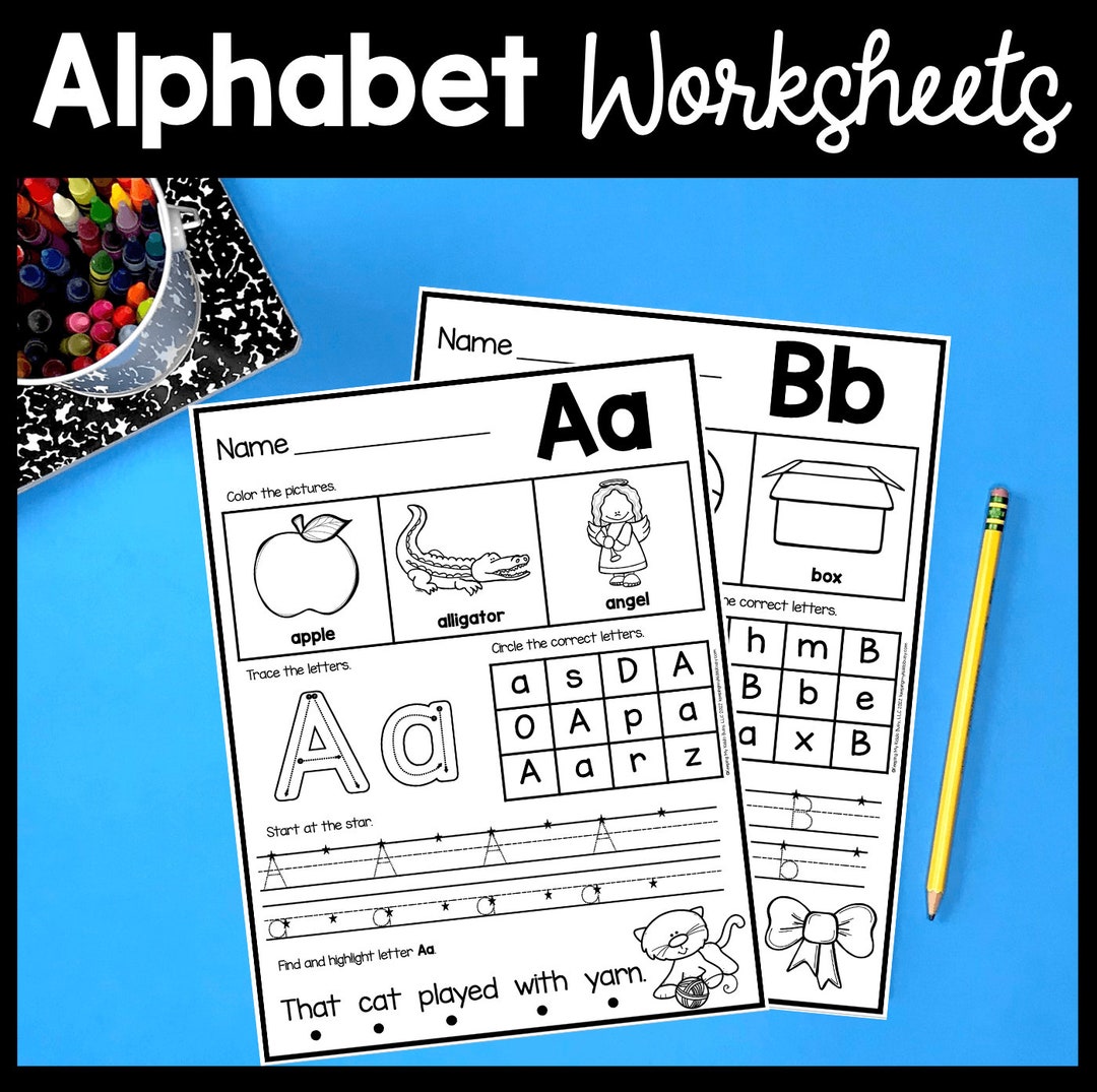 Alphabet Worksheets - Letter Names and Sounds - Kindergarten Preschool ...