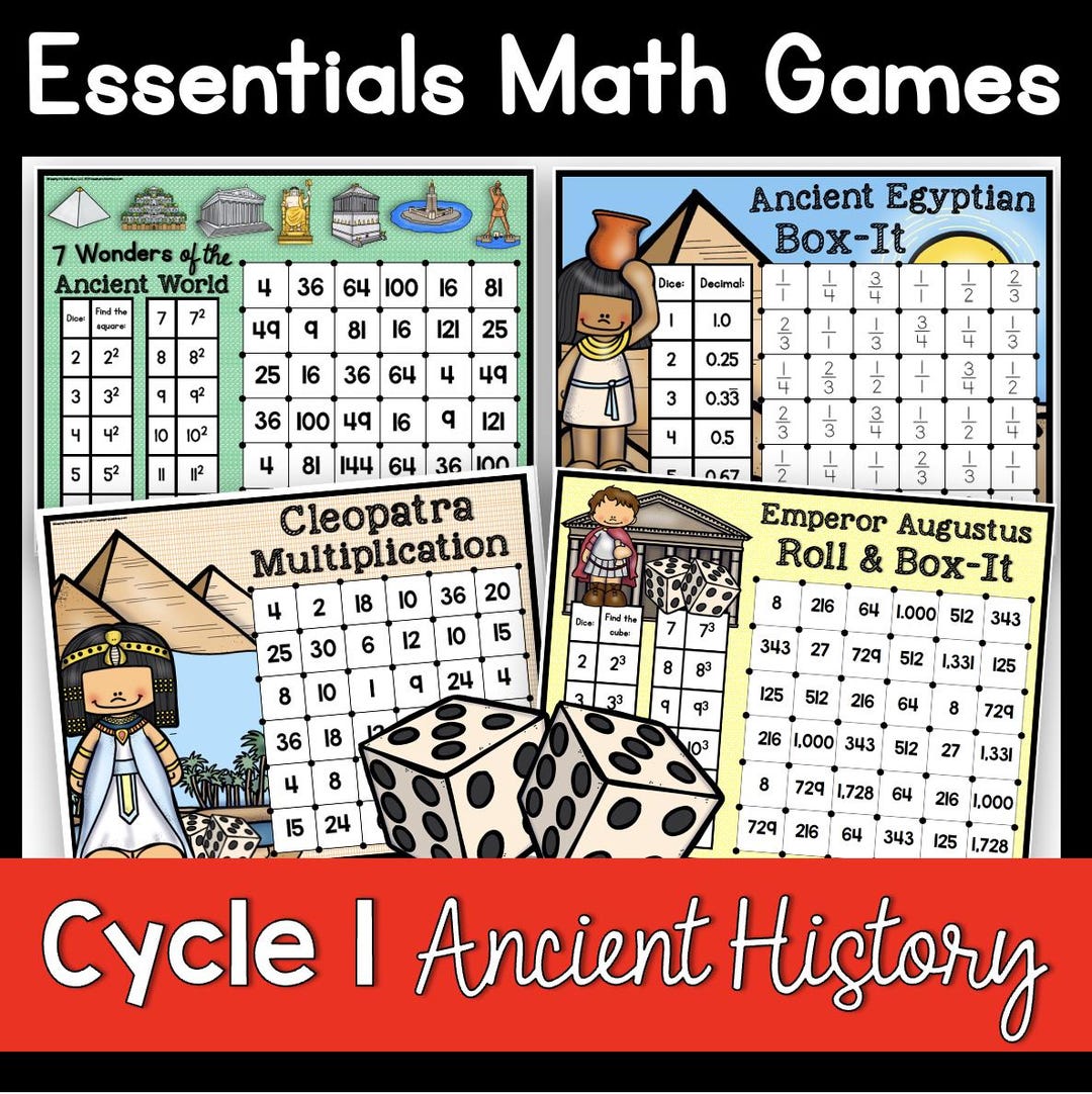 Math Games - Equivalent Fractions - Numbers Cubed and Squared - Middle ...