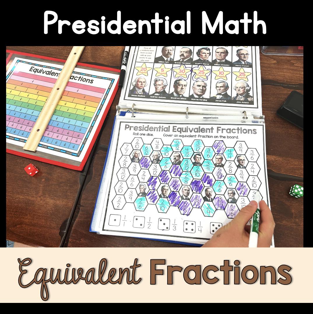 Math Games - Equivalent Fractions - Numbers Cubed and Squared - Middle ...