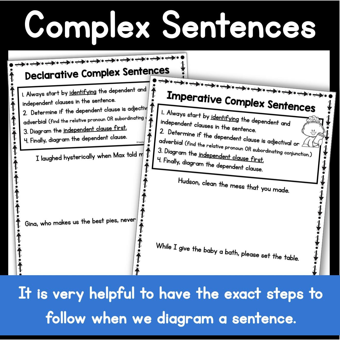 Complex Sentences - Posters and Printable Activities - Subordinating ...