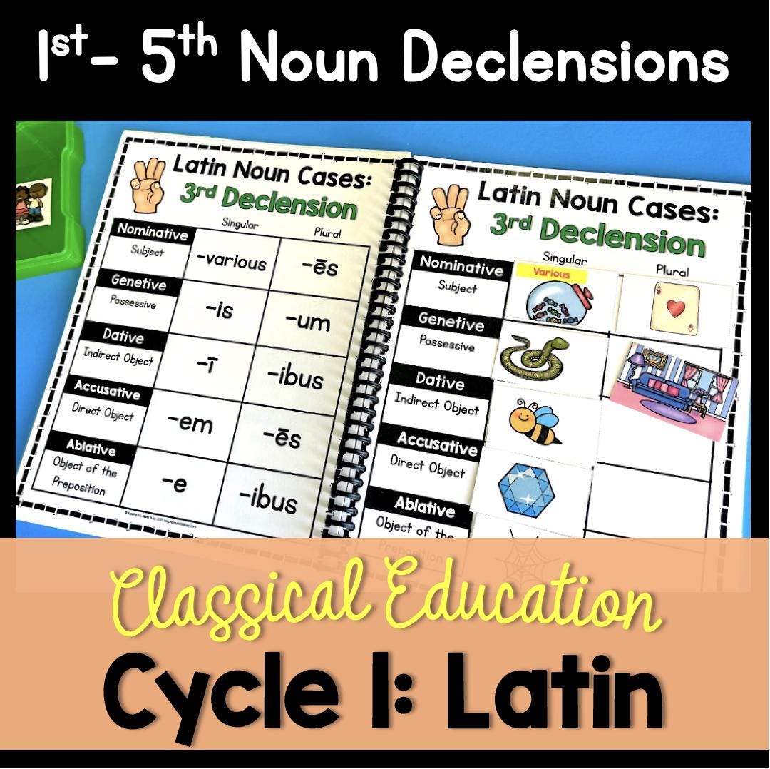 Classical Education Latin Memory Work Cycle 1 - Noun Declensions ...