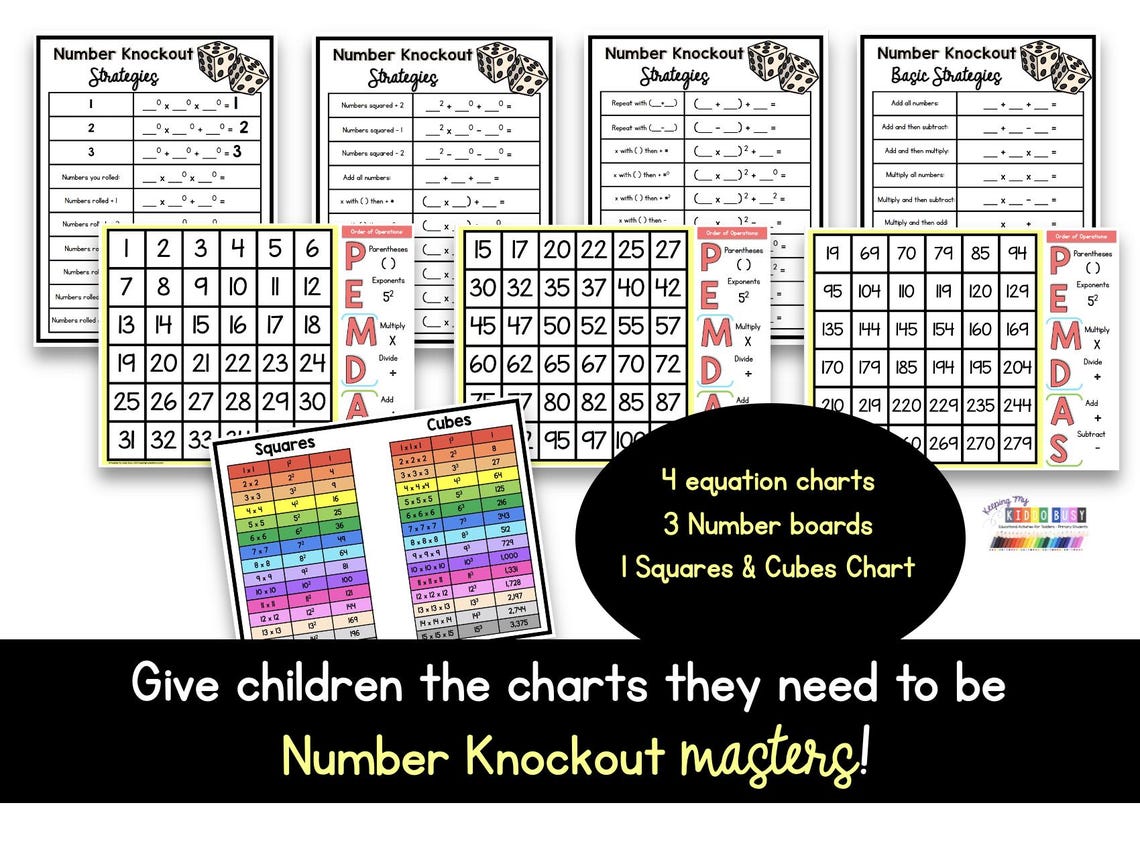 Essentials Math Games - Number Knock off - Knockout - Homeschool Math ...