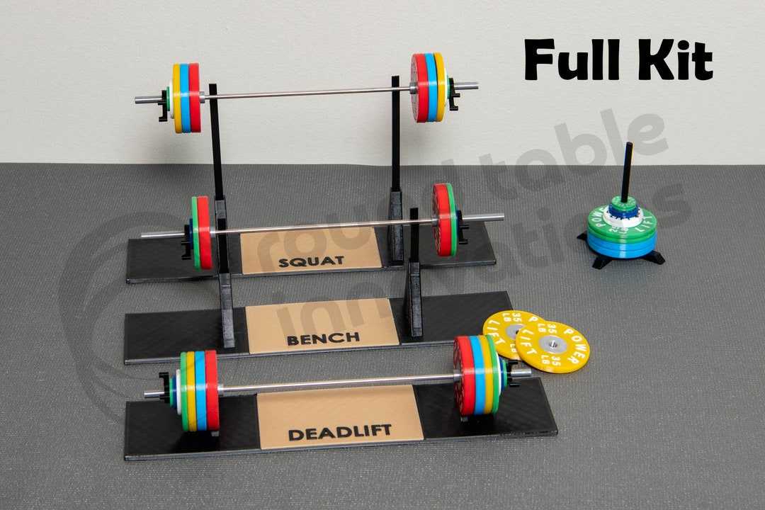 1:10 Scale Personal Record (PR) Weightlifting Mini Barbell Tracking Set. *FULL KIT ...