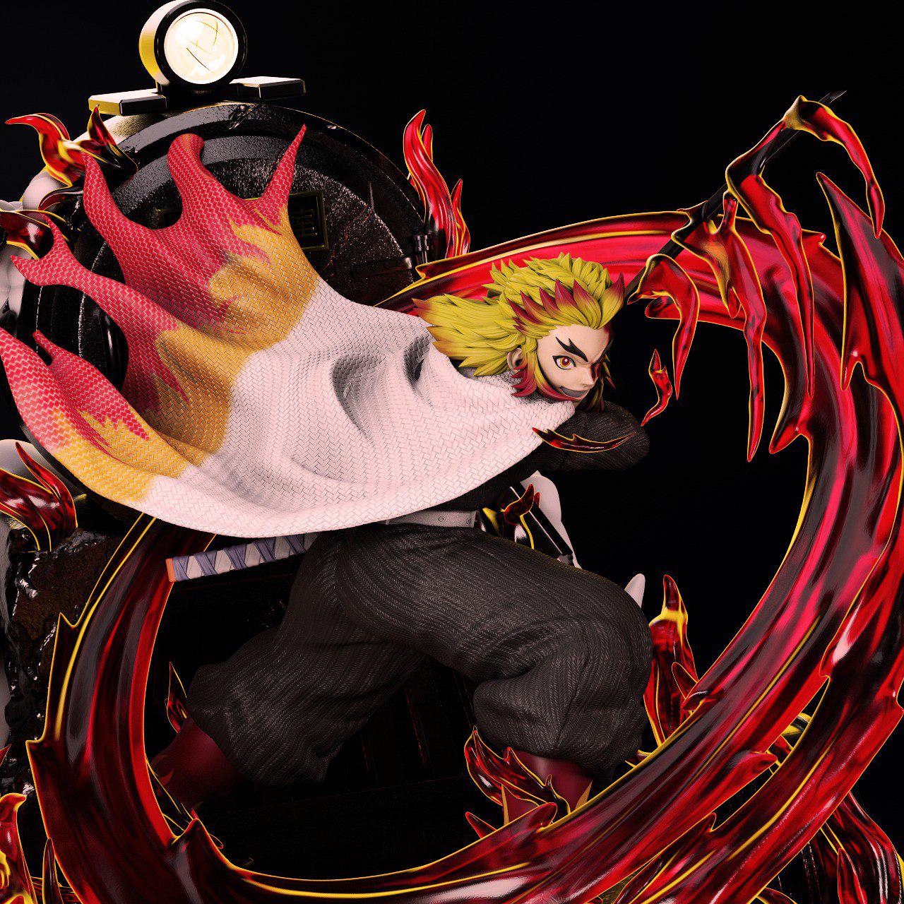 Demon Slayer Rengoku FAN ART FIGURE | 3D Printed | Handmade Gift ...