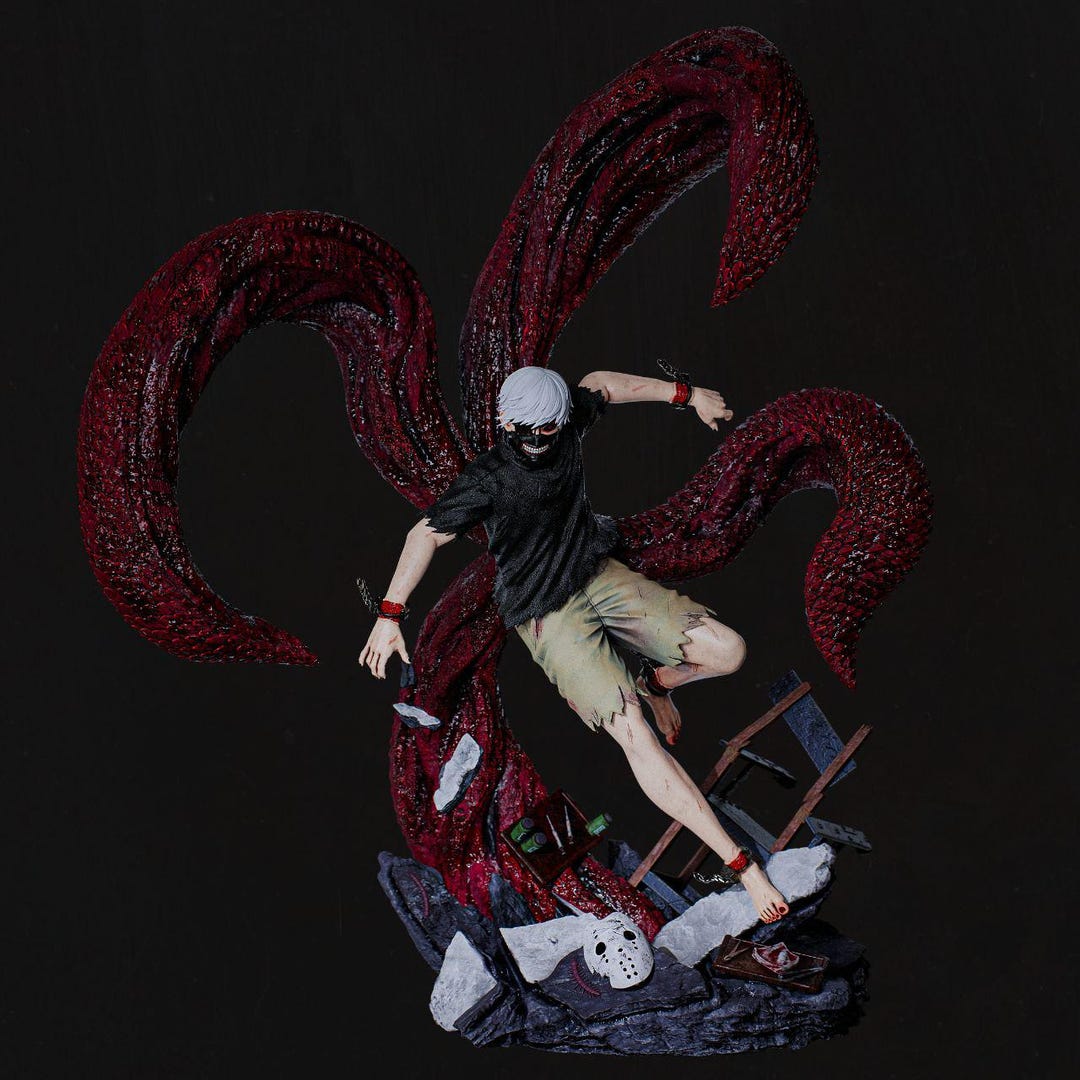 Kaneki Ken - Tokyo Ghoul - FAN ART FIGURE Statue 3D Printed | Gift for ...