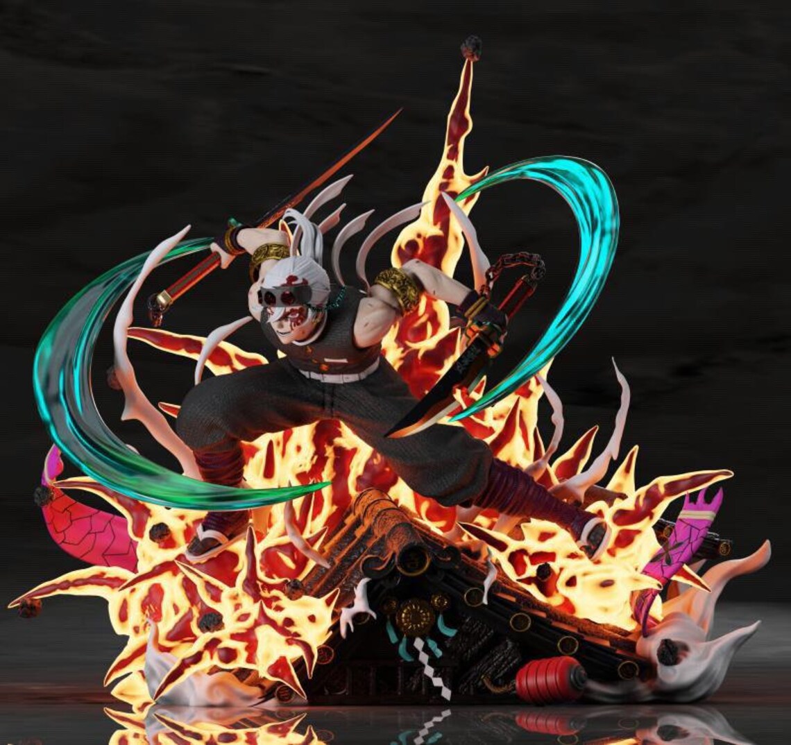 Limited Edition Demon Slayer Tengen Uzui FAN ART FIGURE | 3D Printed ...