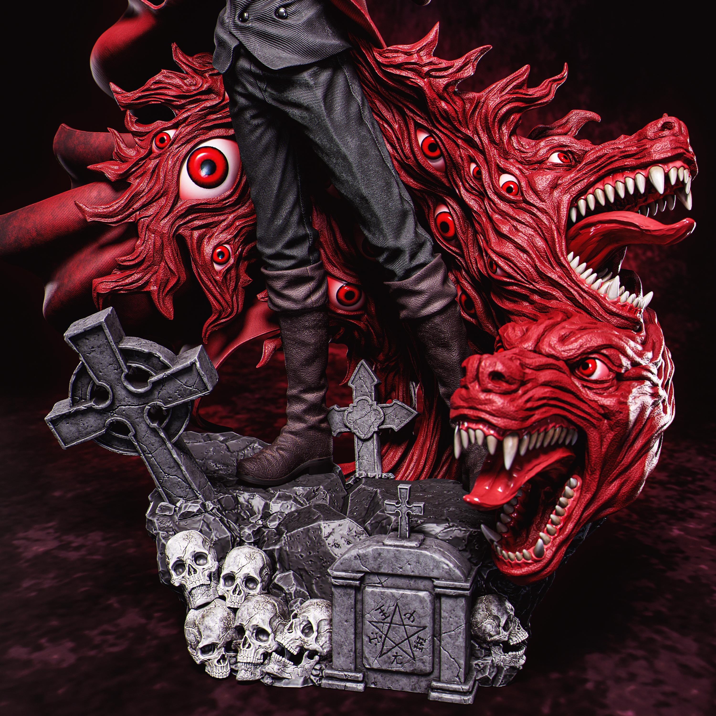 Alucard -hellsing - FAN ART FIGURE Statue 3D Printed | Gift for Gamer | Handmade Gift | Resin ...