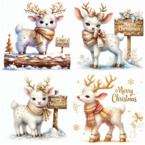 Christmas Gold Reindeer Merry Christmas Sign Glitter 8in1 Whimsical ...