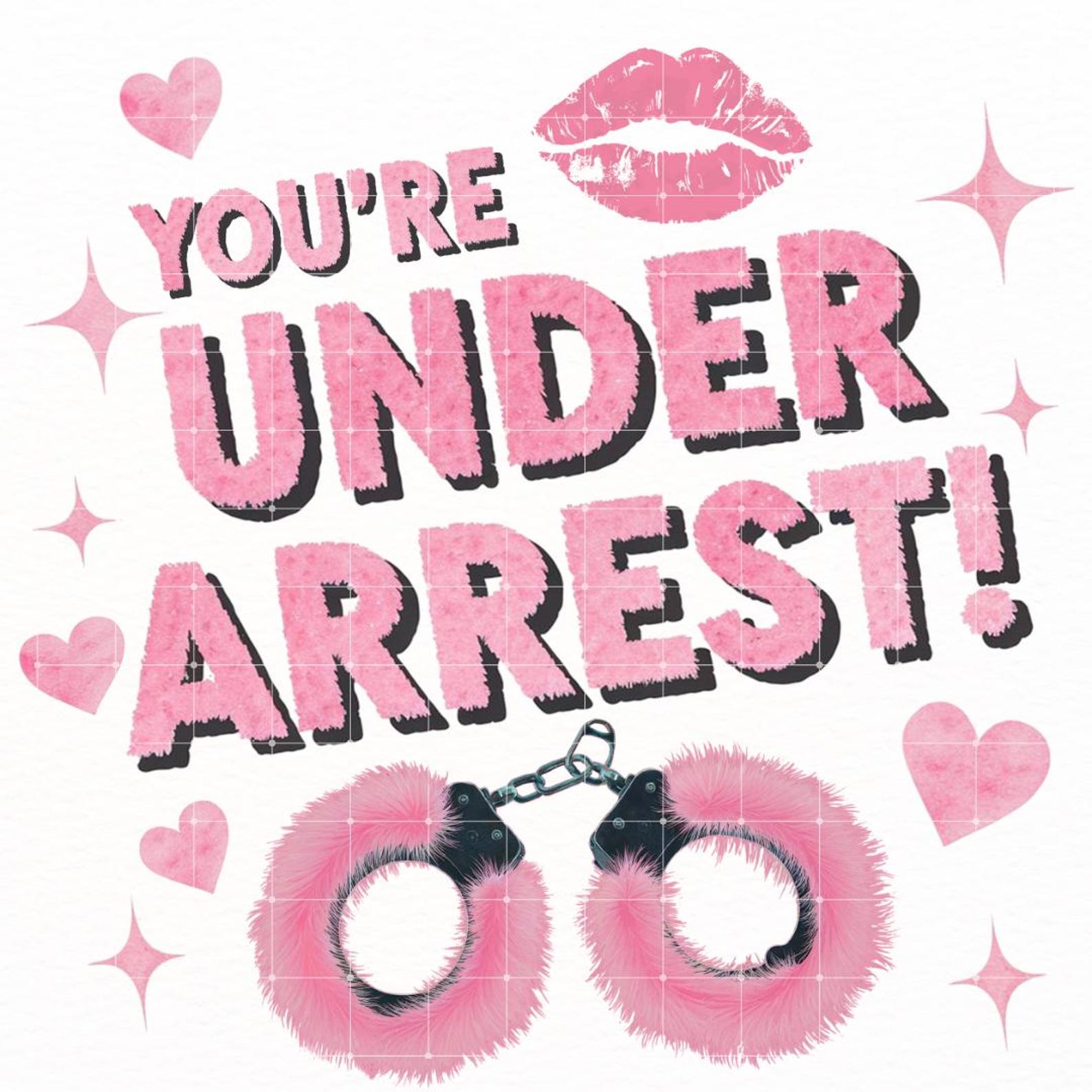 Furry Pink Handcuff You're Under Arrest Valentines Png Espresso Png ...
