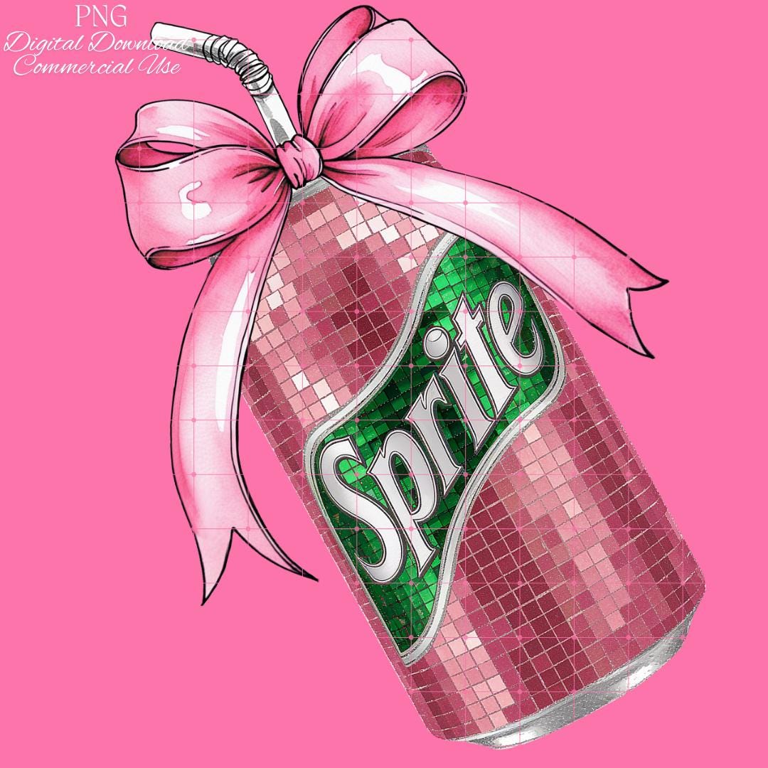 Disco Sprite PNG Vintage Retro Coquette Sprite Soda Can Pink Bow Sprite ...