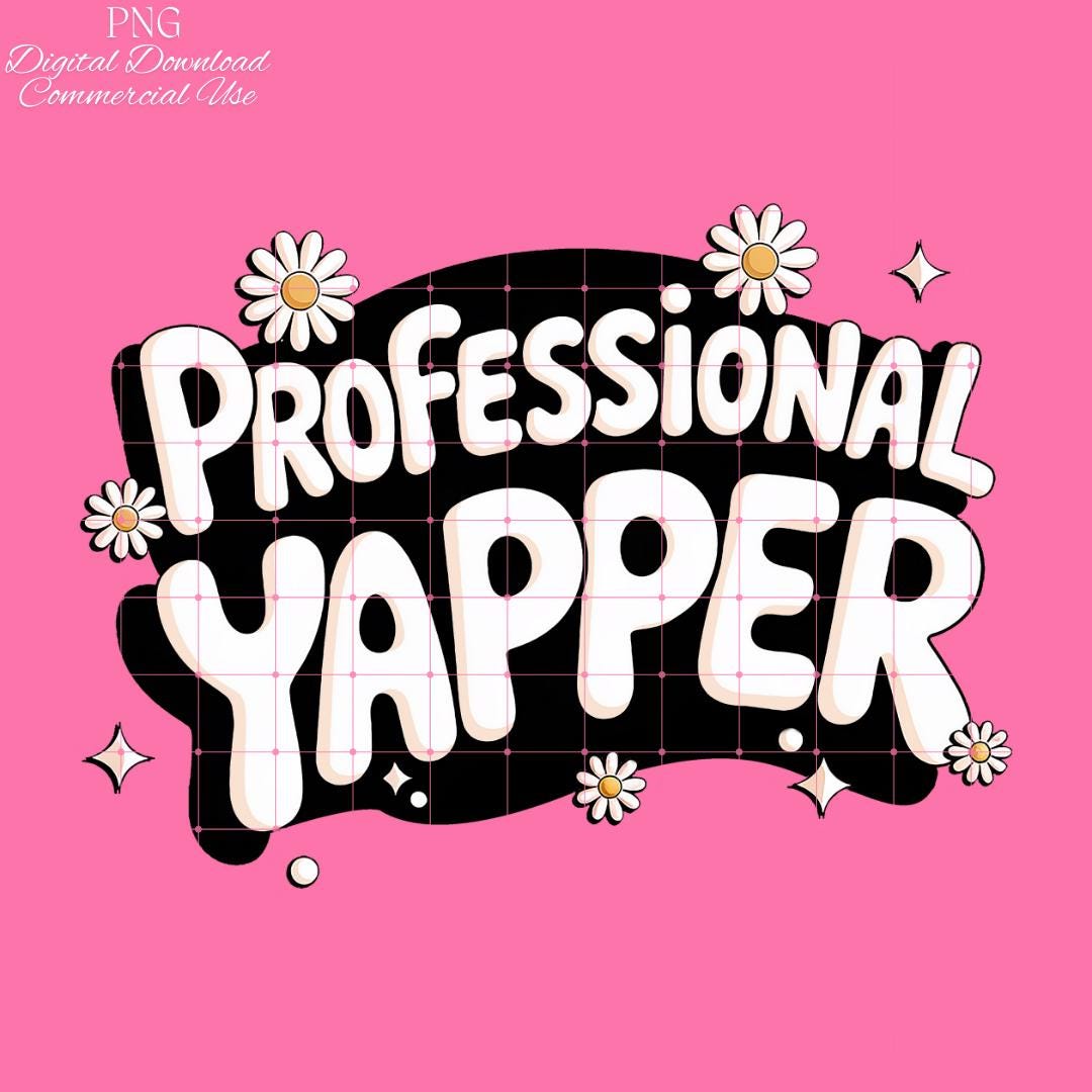 Professional Yapper PNG Retro Typography Clipart Funny Meme Typography ...