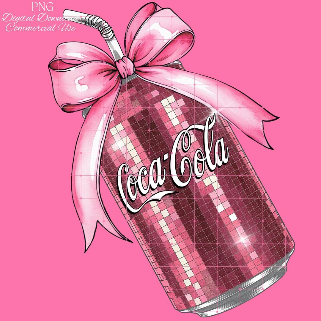 Disco Coca Cola PNG Vintage Retro Coquette Coke Soda Can With Pink Bow ...