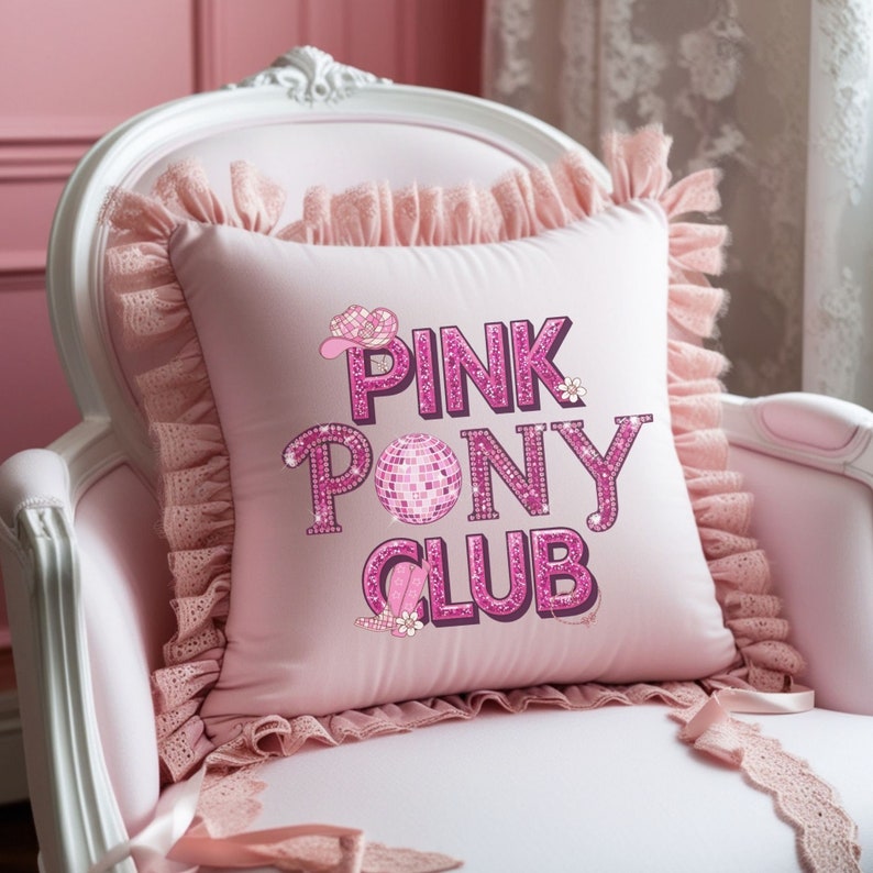 Pink Pony Club Text Glitter Digital PNG Clipart Chappel Roan Inspired ...