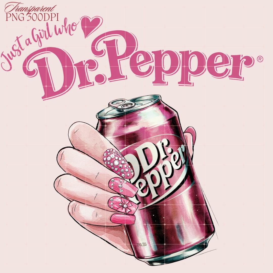 Pink Coquette Vintage Dr Pepper in Can PNG Clipart High Quality Digital ...