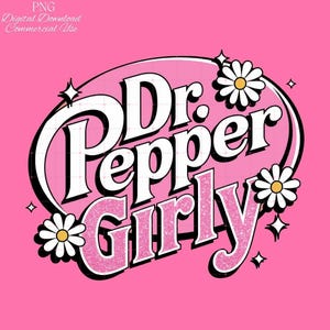 Dr Pepper Girly PNG Pink Dr Pepper Logo With Flower Sparkle Glitter ...