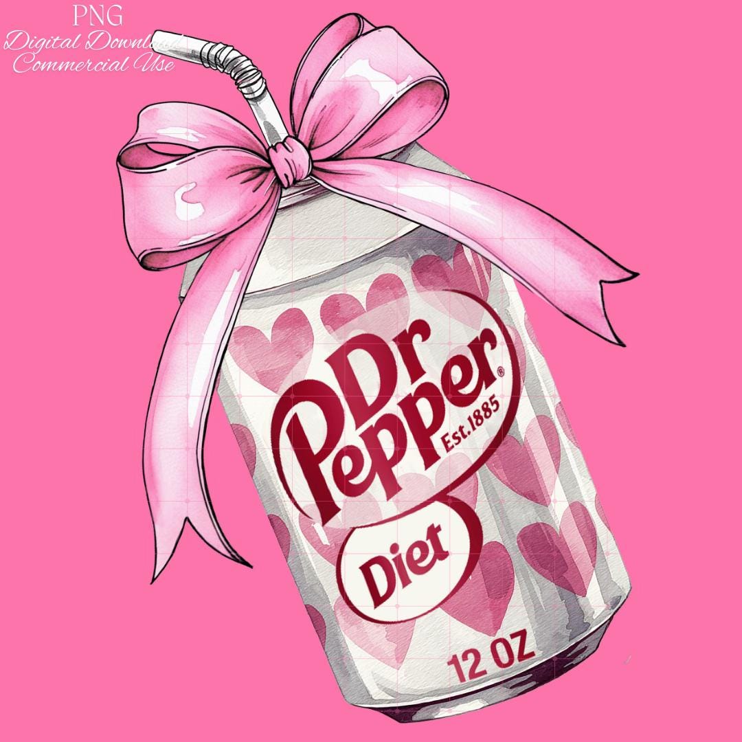 Coquette Diet Dr Pepper in Can With Bow Pink Dr Pepper Valentines Vintage Shirt Dr Pepper ...