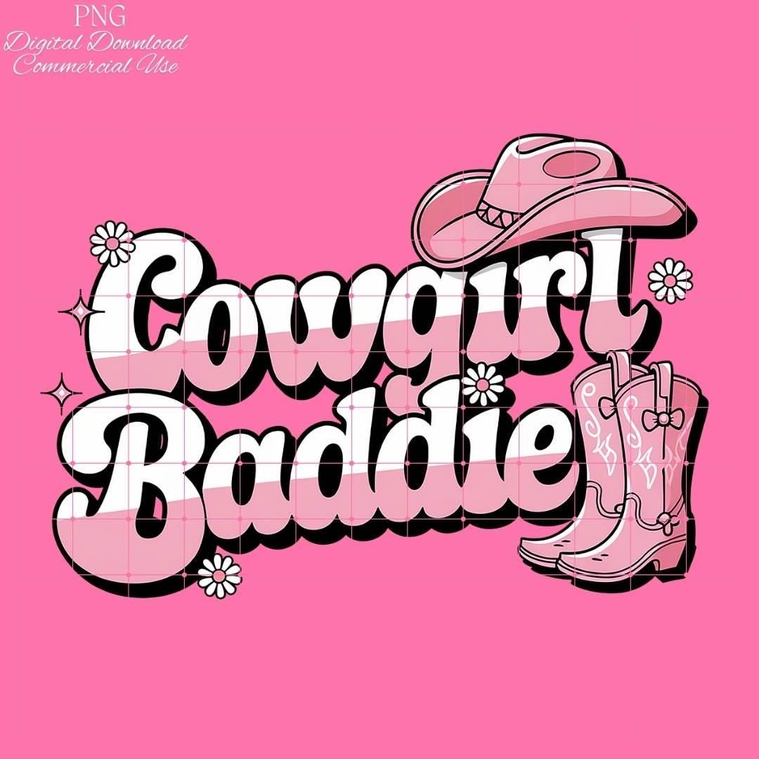 Cowgirl Baddie PNG Feminine Western Digital Clipart Trendy Girly Pink ...