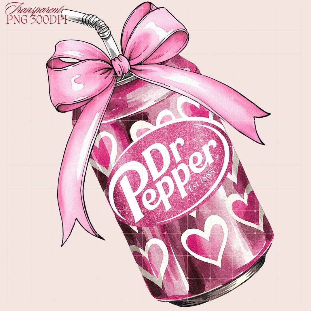 Coquette Dr Pepper in Can With Bow Pink Dr Pepper Valentines Vintage ...