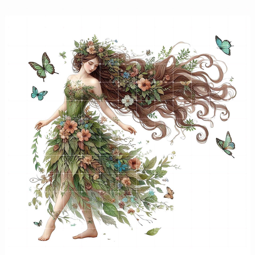 Whimsical Forest Enchantress Fairy 8in1 Digital Clipart Garden Forest ...