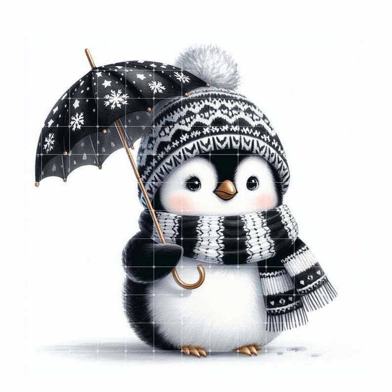 Christmas Penguins in Cozy Winterwear 8 in 1 Digital Clipart High ...