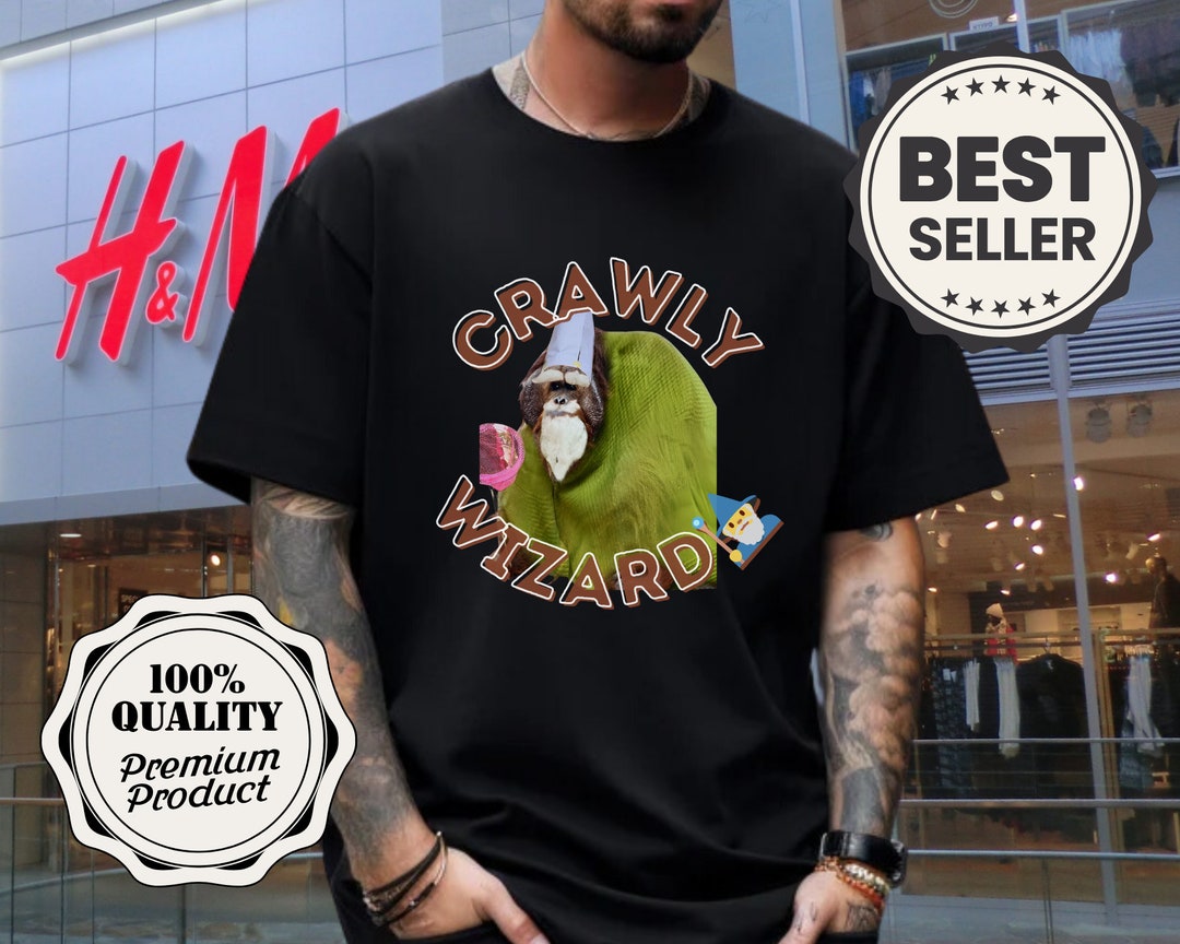 CRAWLY WIZARD MEME T-shirt, Gnome Funny Tiktok T-shirt, Ironic Gen-z ...