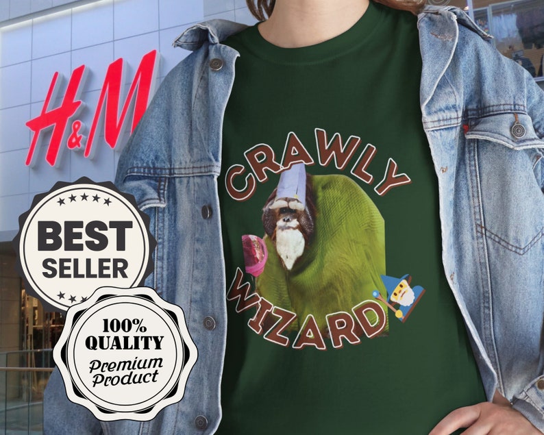 CRAWLY WIZARD MEME T-shirt, Gnome Funny Tiktok T-shirt, Ironic Gen-z ...