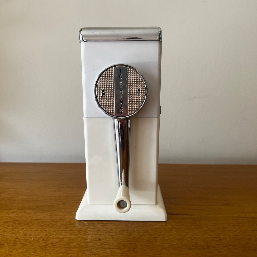 50s Vintage ICE-O-MAT White Ice Chipper, Vintage Kitchen, Vintage Bar ...