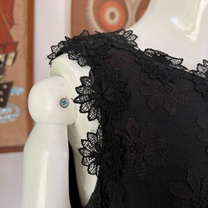 60s Vintage TONI LYNN Mod Black Daisy Lace Sleeveless Shift Dress ...