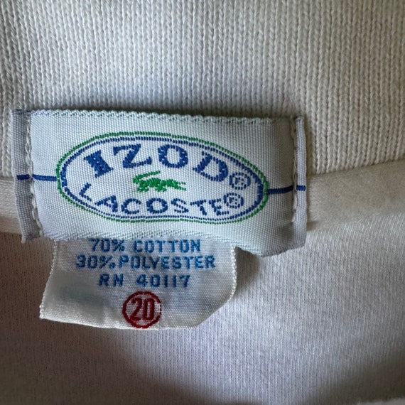 80s Vintage IZOD LACOSTE NWT White Polo Shirt Boys Si… - Gem