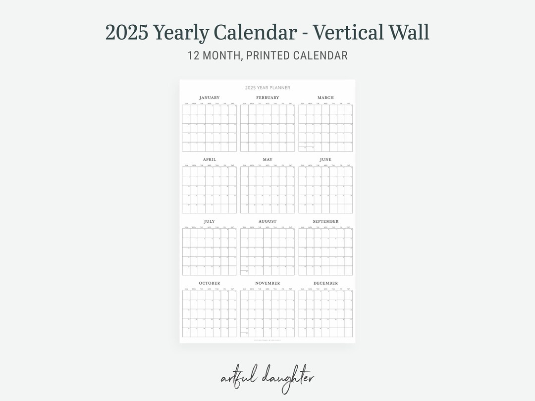 2025 Calendar Wall Art, Minimalist Poster, Black and White Matte Print ...