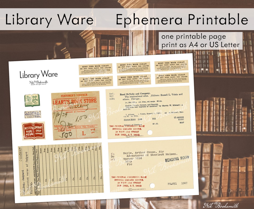 Library Ware Ephemera Page - Perfect for Making Journals, Cards, Mixed ...