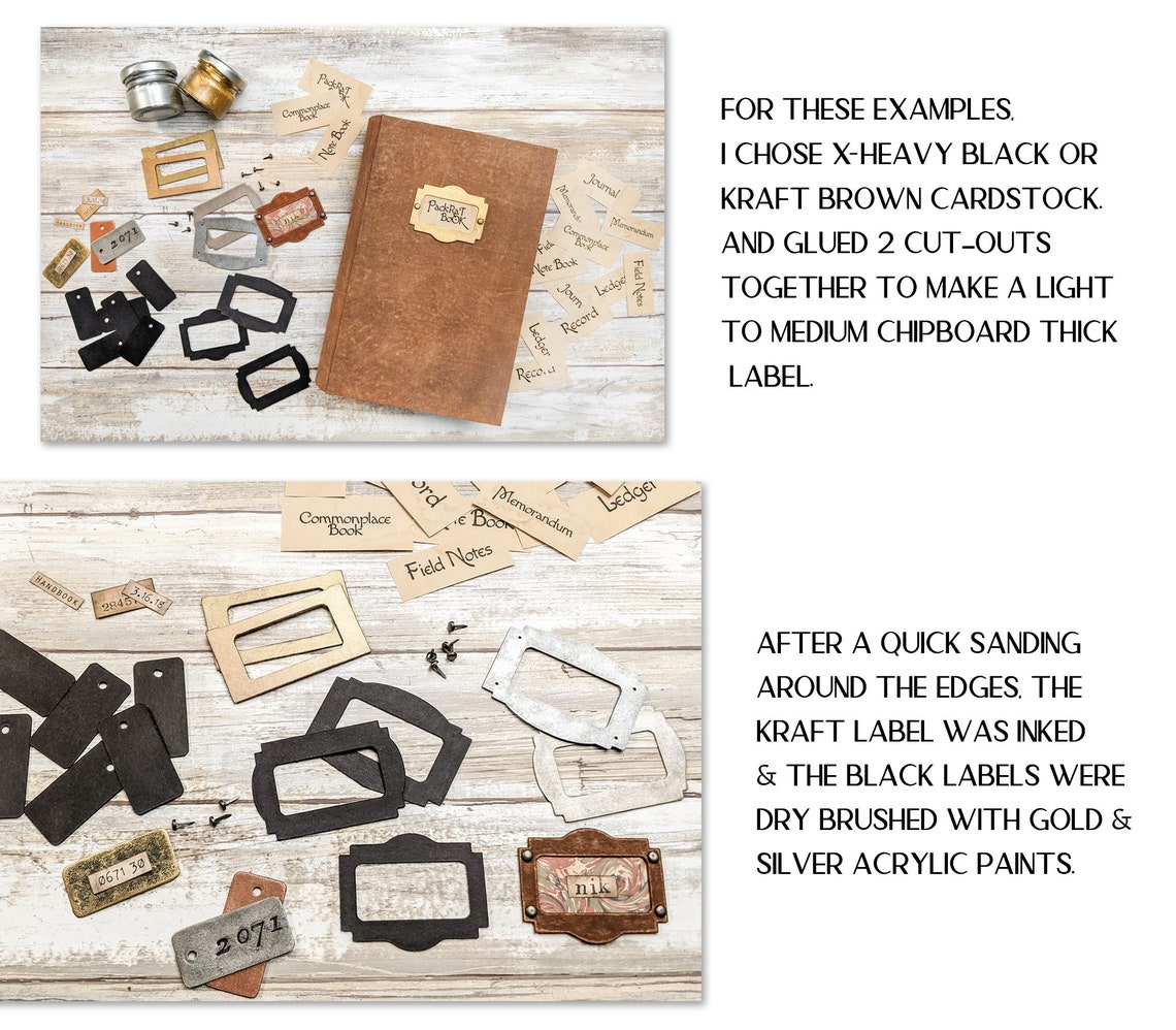 Book Cover Labels Kit for Die Cut Machines - 4 Designs and Printable ...