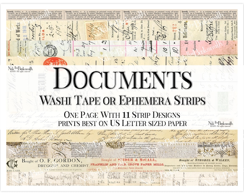 NEW Washi Tape Printable Documents Printable for Washi - Etsy