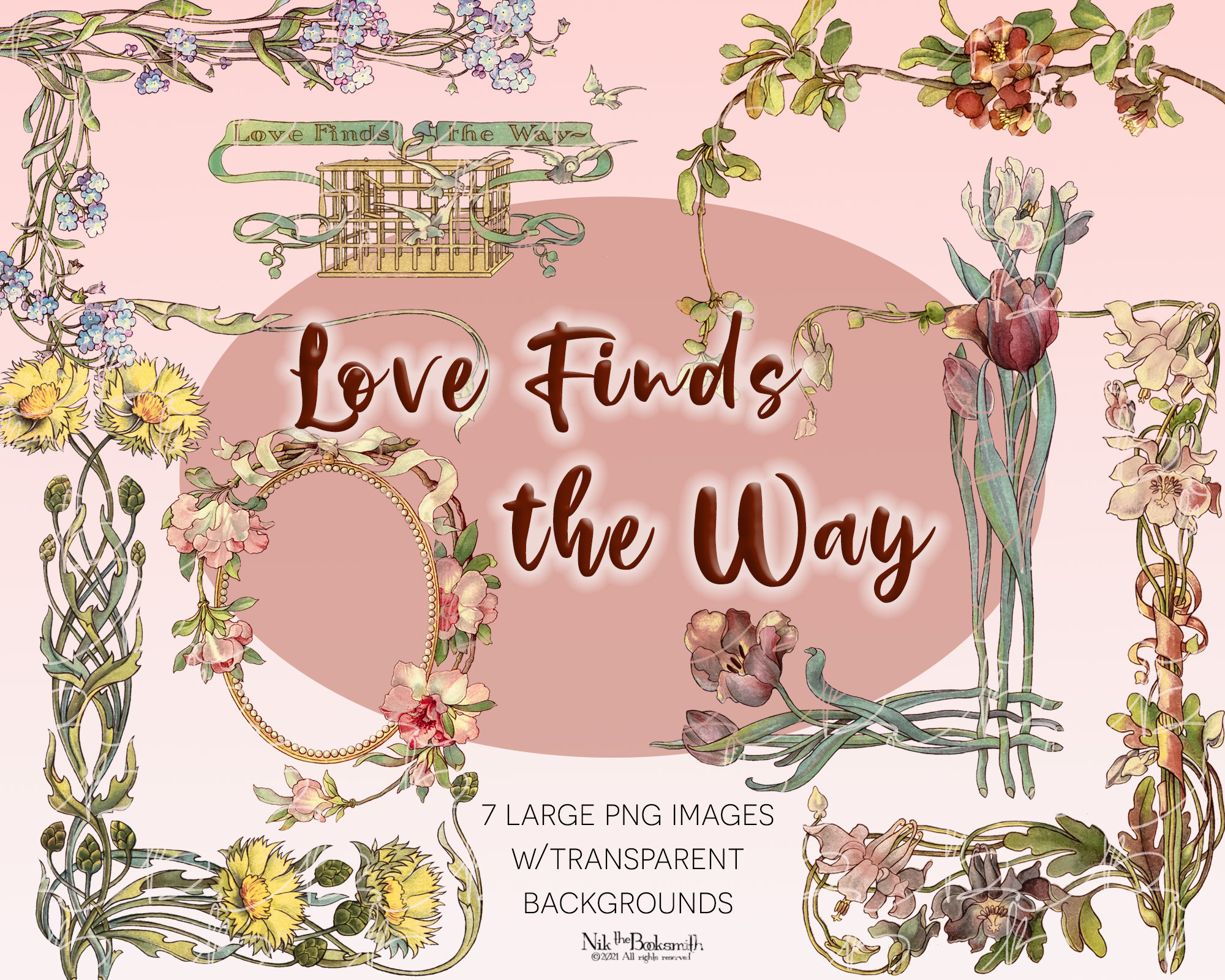 Love Finds a Way PNG Digital Kit 7 Images With Transparent - Etsy
