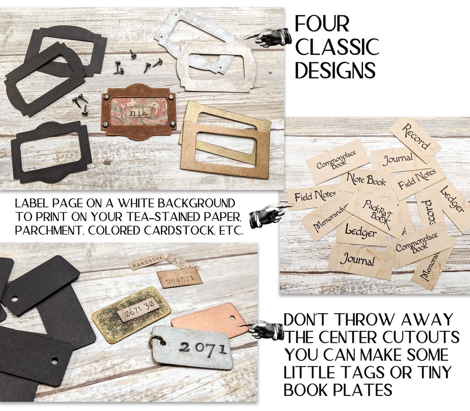 Book Cover Labels Kit for Die Cut Machines 4 Designs and - Etsy