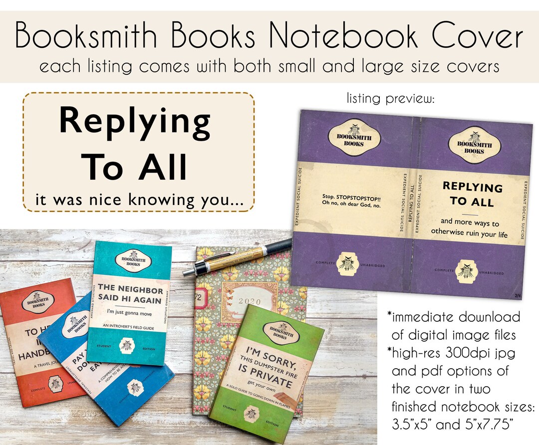 Replying to All Notebook Cover Kit - 2 Cover Sizes - Bookmaker's Labels ...