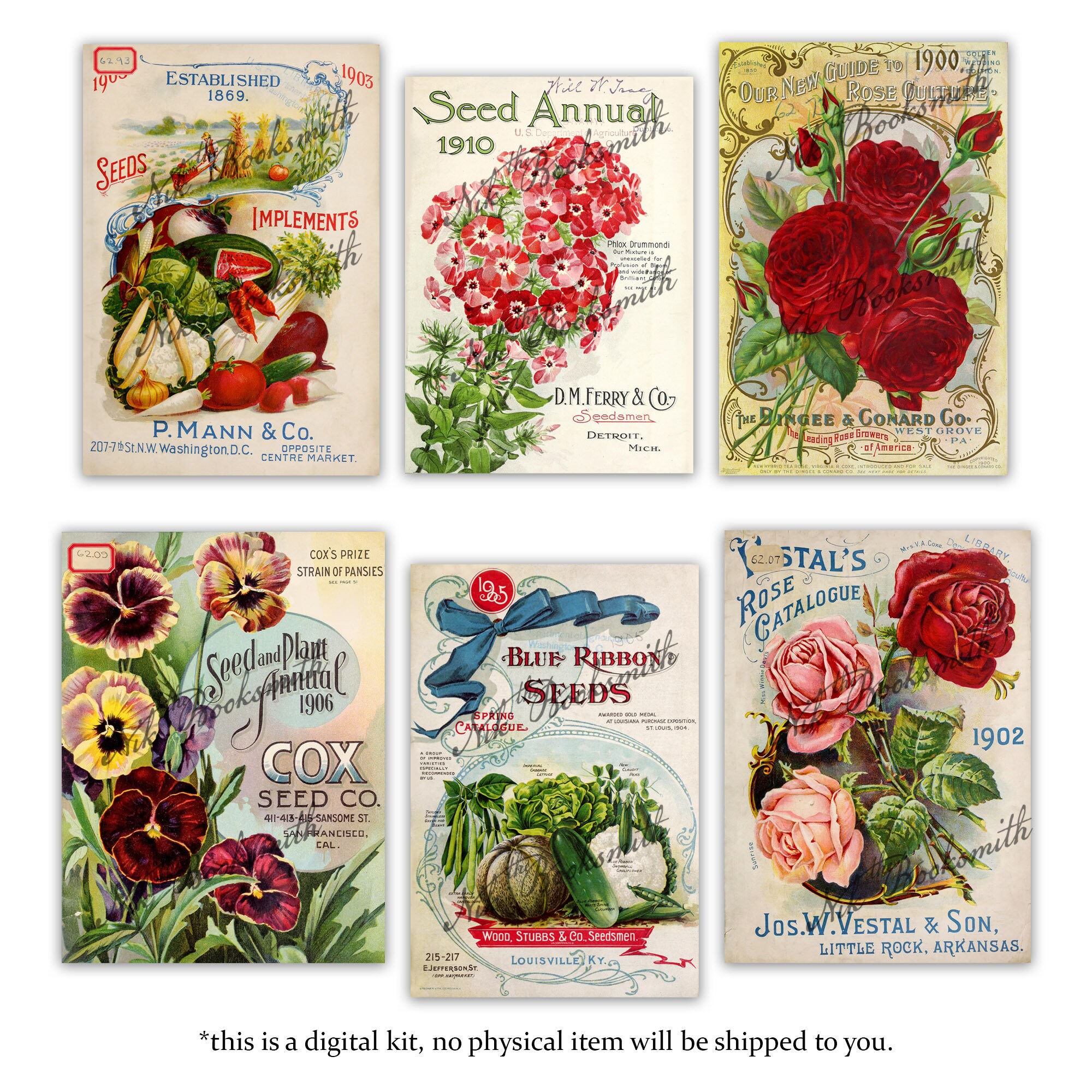 Set of 12 Antique Seed Catalog Cover Images - Digital Printables - Etsy