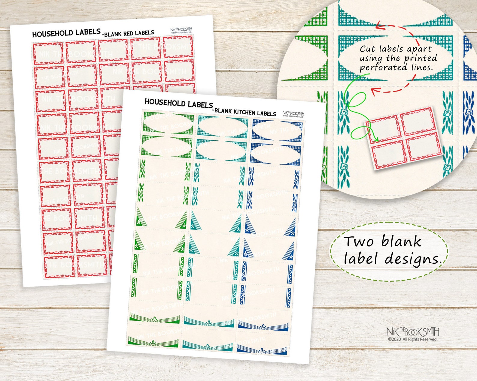 Retro Household Labels 7 Pages of Printable Labels Prints - Etsy