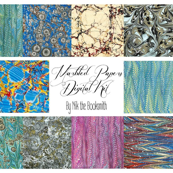 Marbled Cards - Etsy