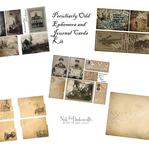 Peculiarly Odd Ephemera and Journal Card Kit Perfect for - Etsy