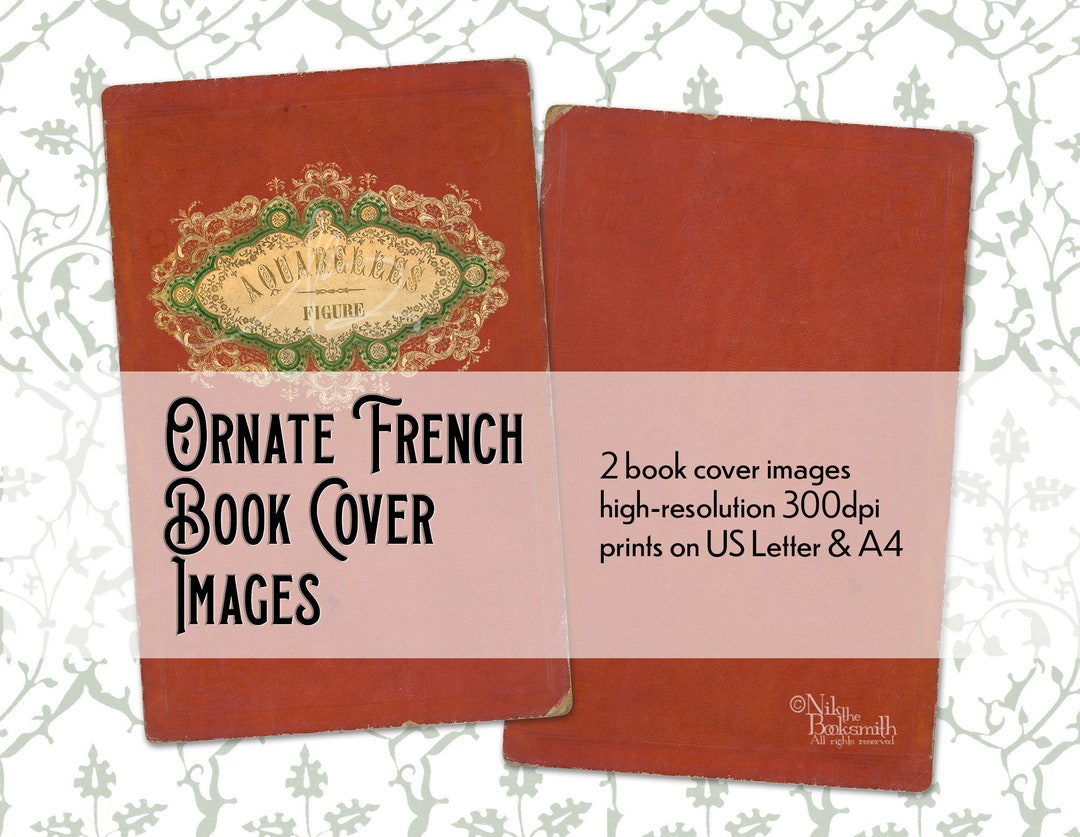 Ornate French Book Cover Images - Digital Book Cover Printable - Etsy