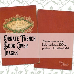 Ornate French Book Cover Images - Digital Book Cover Printable - Etsy